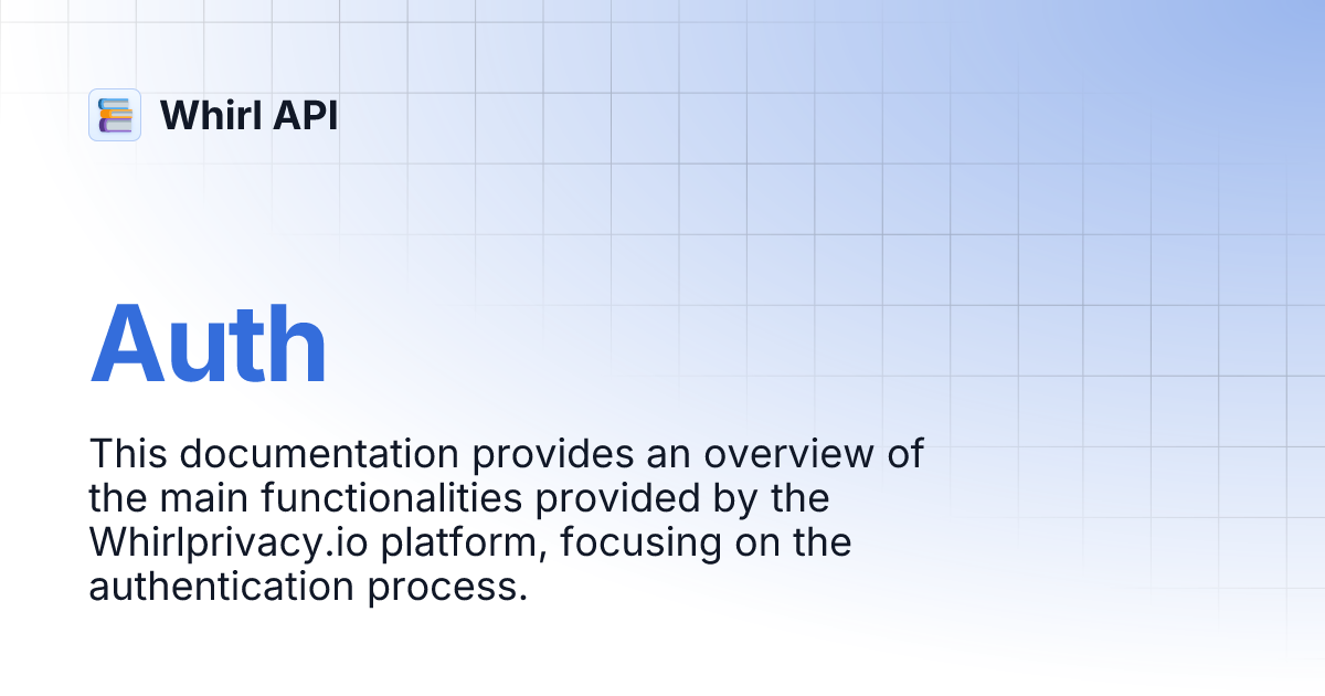 Auth | Whirl API